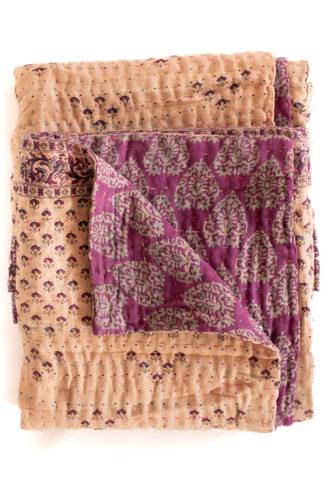 Kantha Throw Quilts & Blankets | Vintage, Handmade & Indian Style