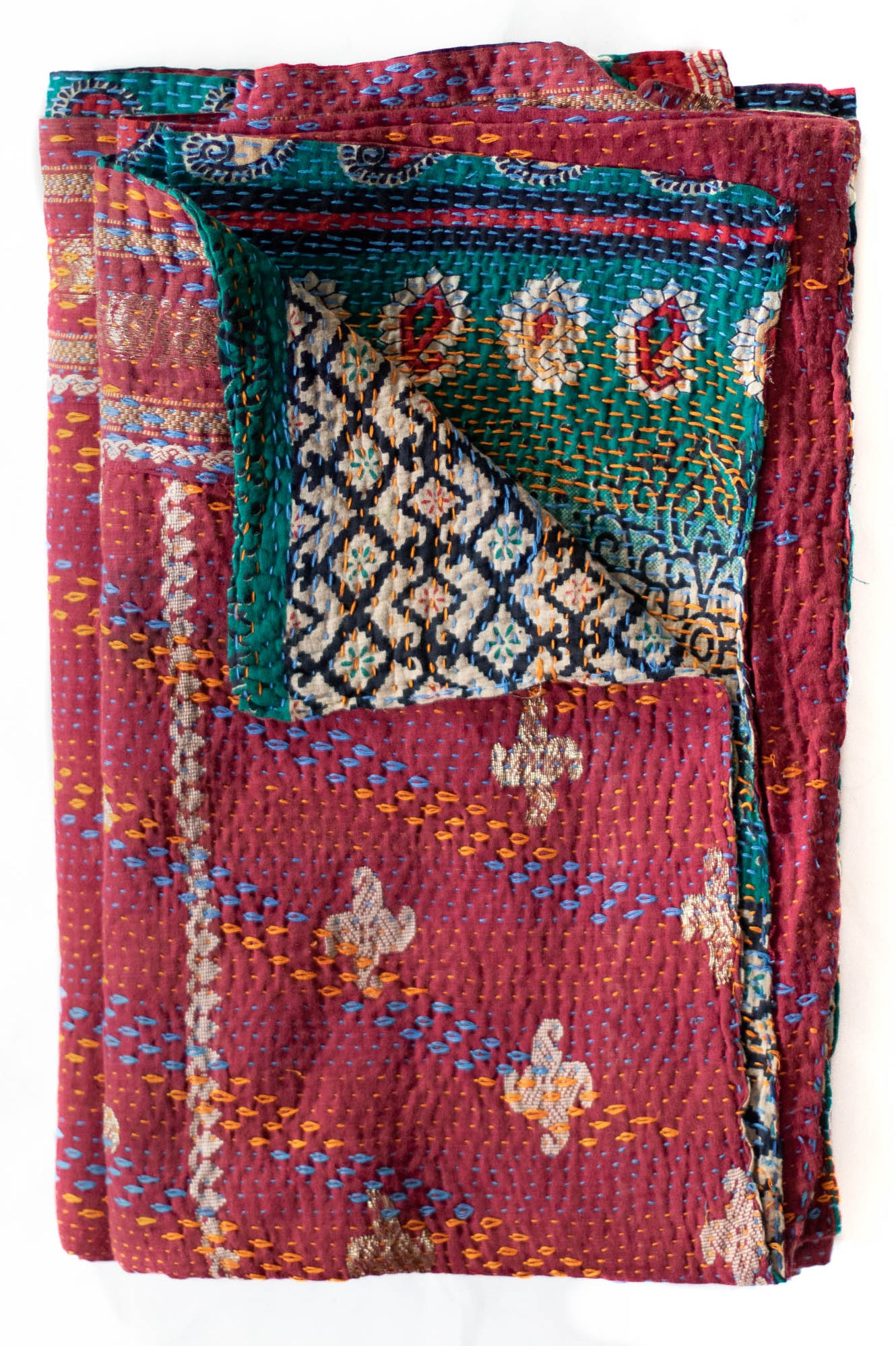 Kantha Throw Quilts & Blankets | Vintage, Handmade & Indian Style