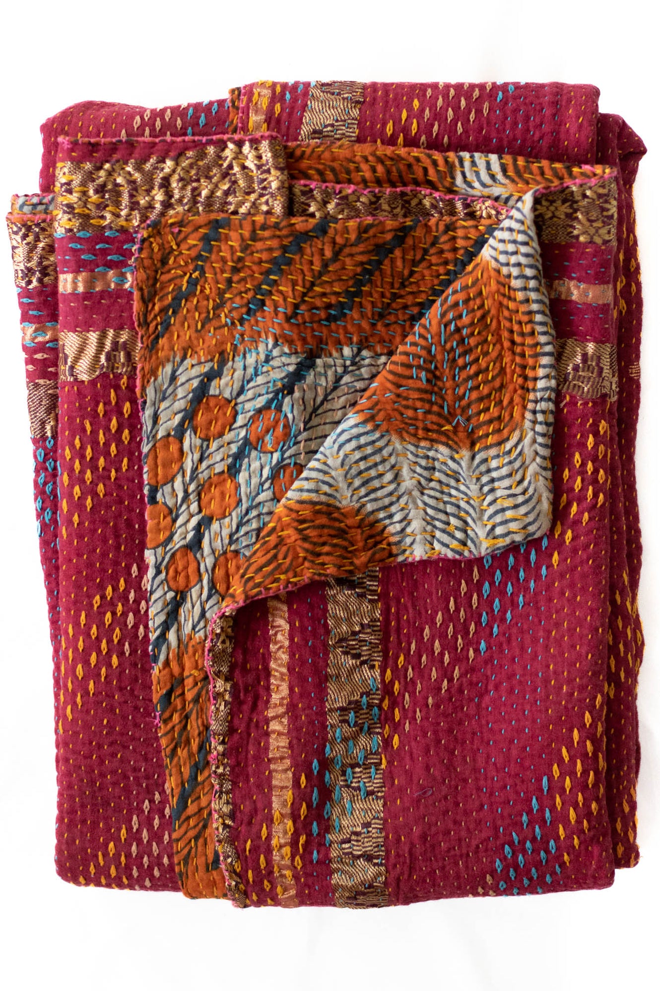 Kantha Throw Quilts & Blankets | Vintage, Handmade & Indian Style