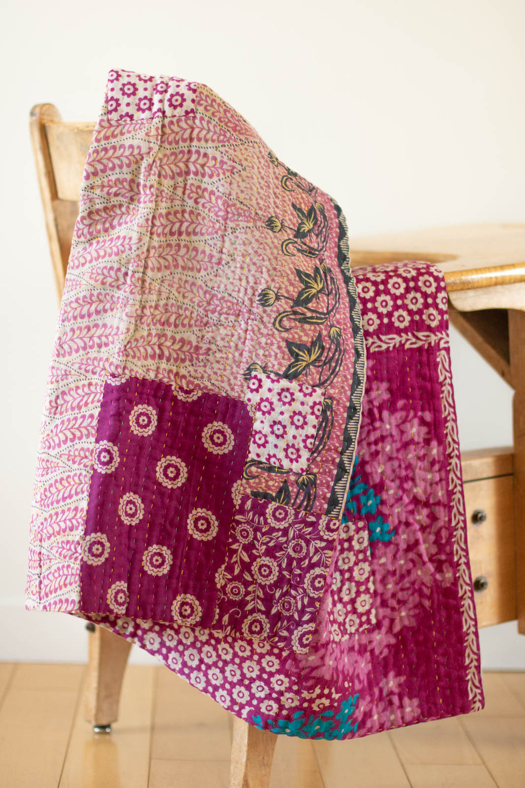 Kantha Throw Quilts & Blankets | Vintage, Handmade & Indian Style